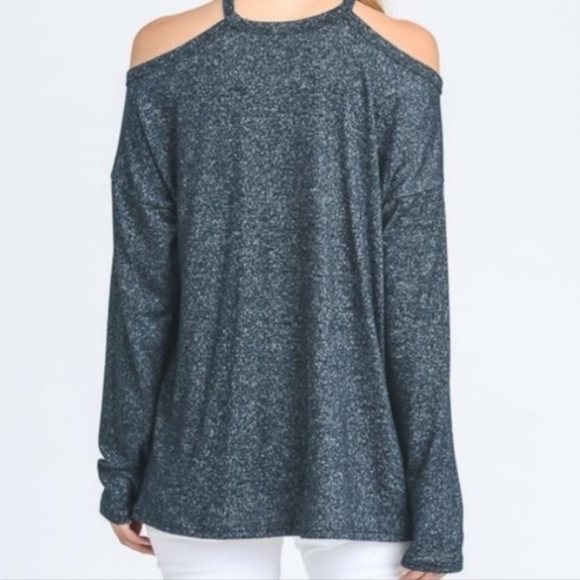 Hopely | Tops | Brush Knit Cut Out Neck Top | Poshmark